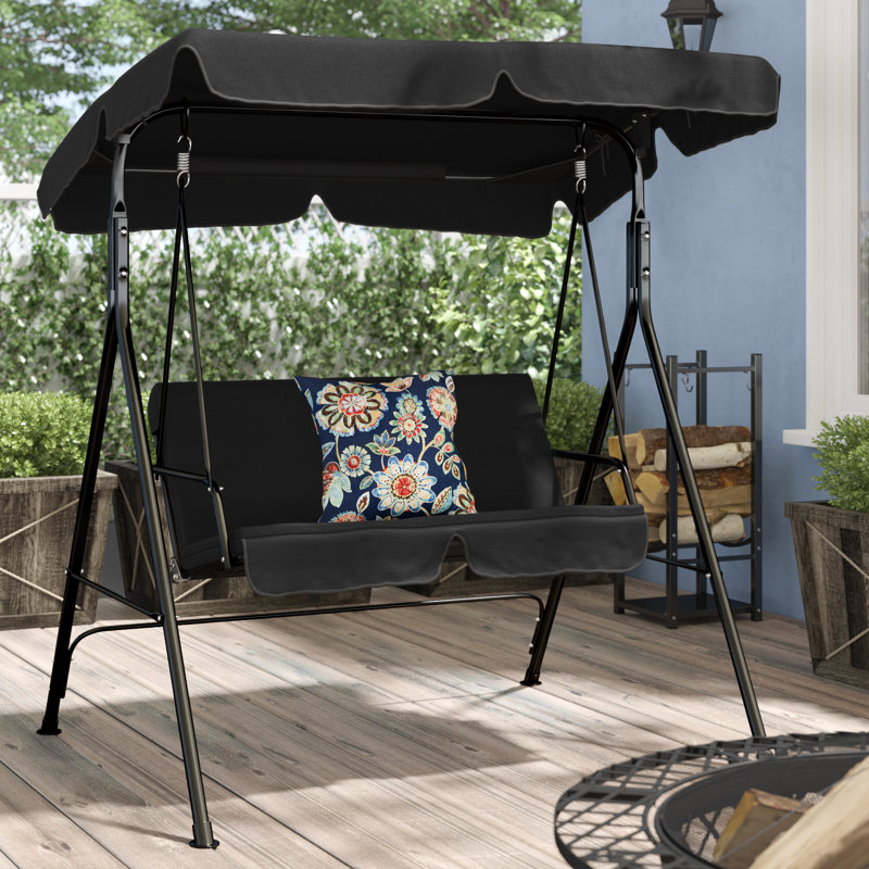 Ebern Designs 2 Person Porch Swing with Canopy & Reviews | Wayfair